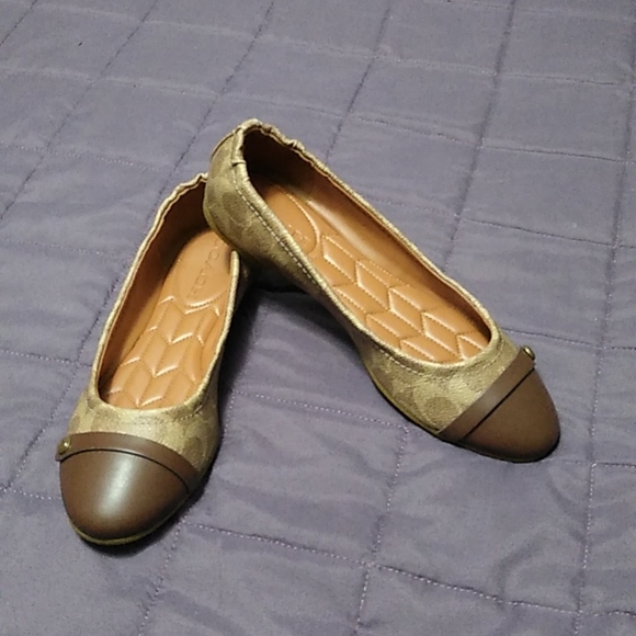 Coach | Shoes | Coach Monogram Brown Brandi Ballet Flats Size 7 | Poshmark